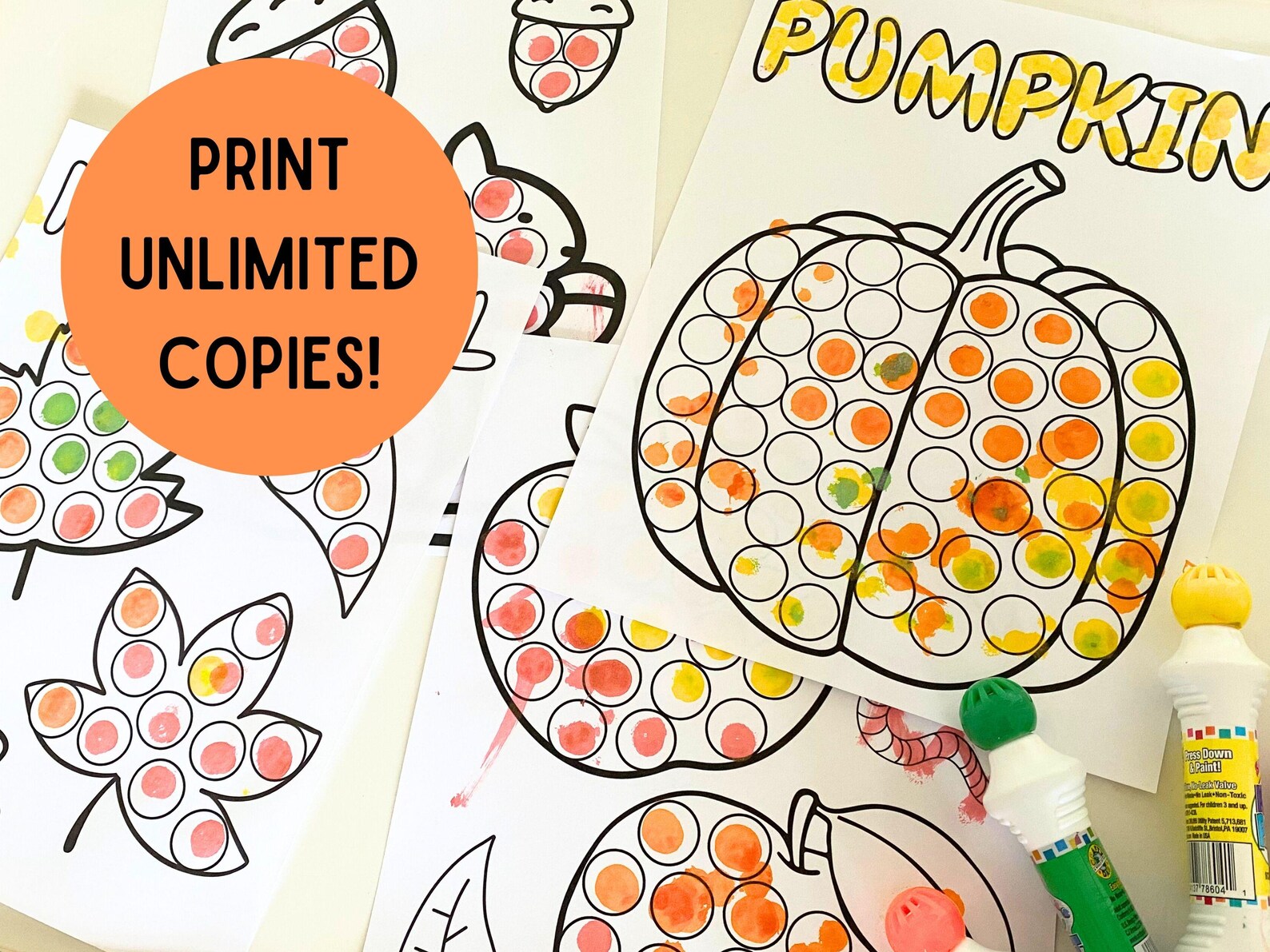 Thanksgiving Dot Marker Pages, Toddler Fine Motor Activity, Montessori ...