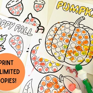 Fall Dot Marker Pages, Do a Dot Coloring Activity, Toddler Autumn ...