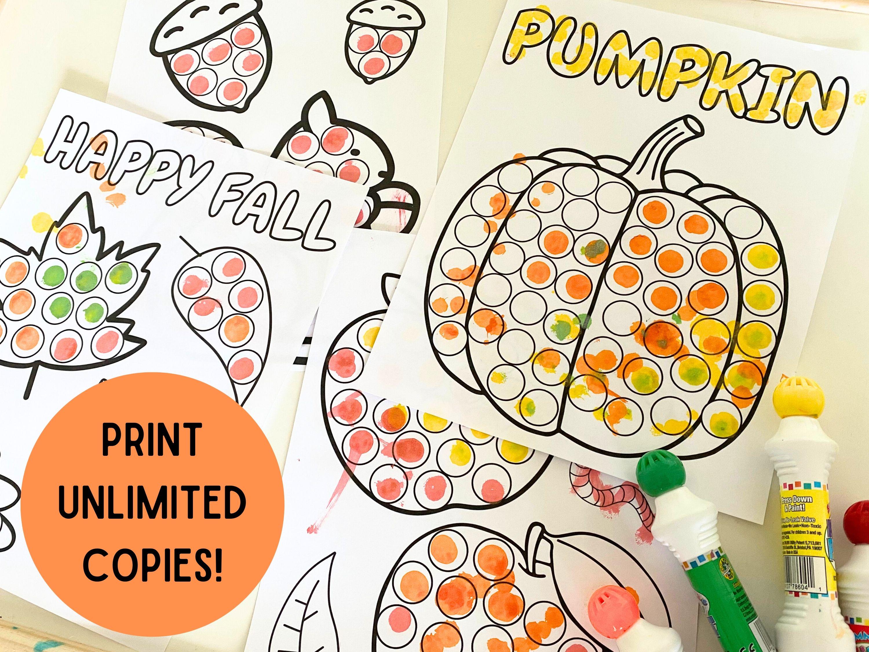Fall Dot Marker Pages, Do a Dot Coloring Activity, Toddler Autumn ...