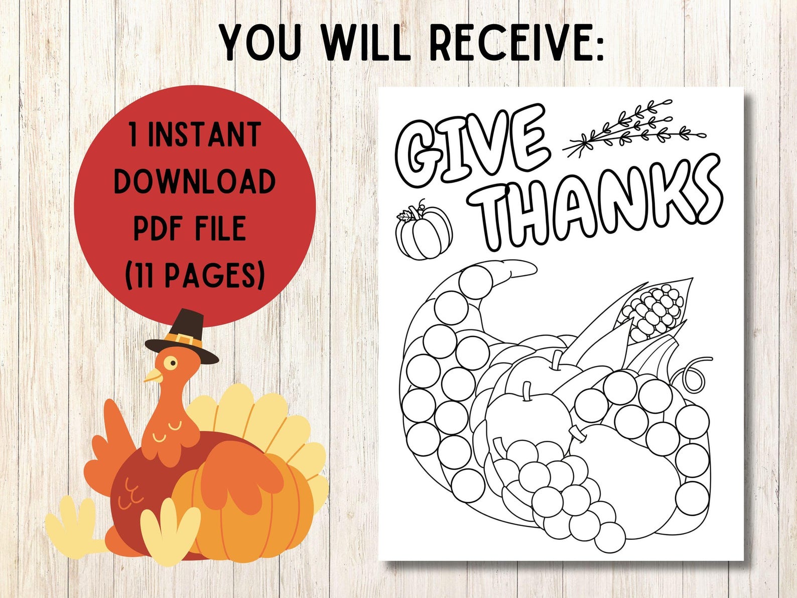 Thanksgiving Dot Marker Pages, Toddler Fine Motor Activity, Montessori ...