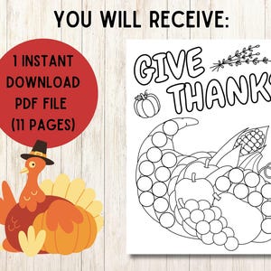 Thanksgiving Dot Marker Pages, Toddler Fine Motor Activity, Montessori ...