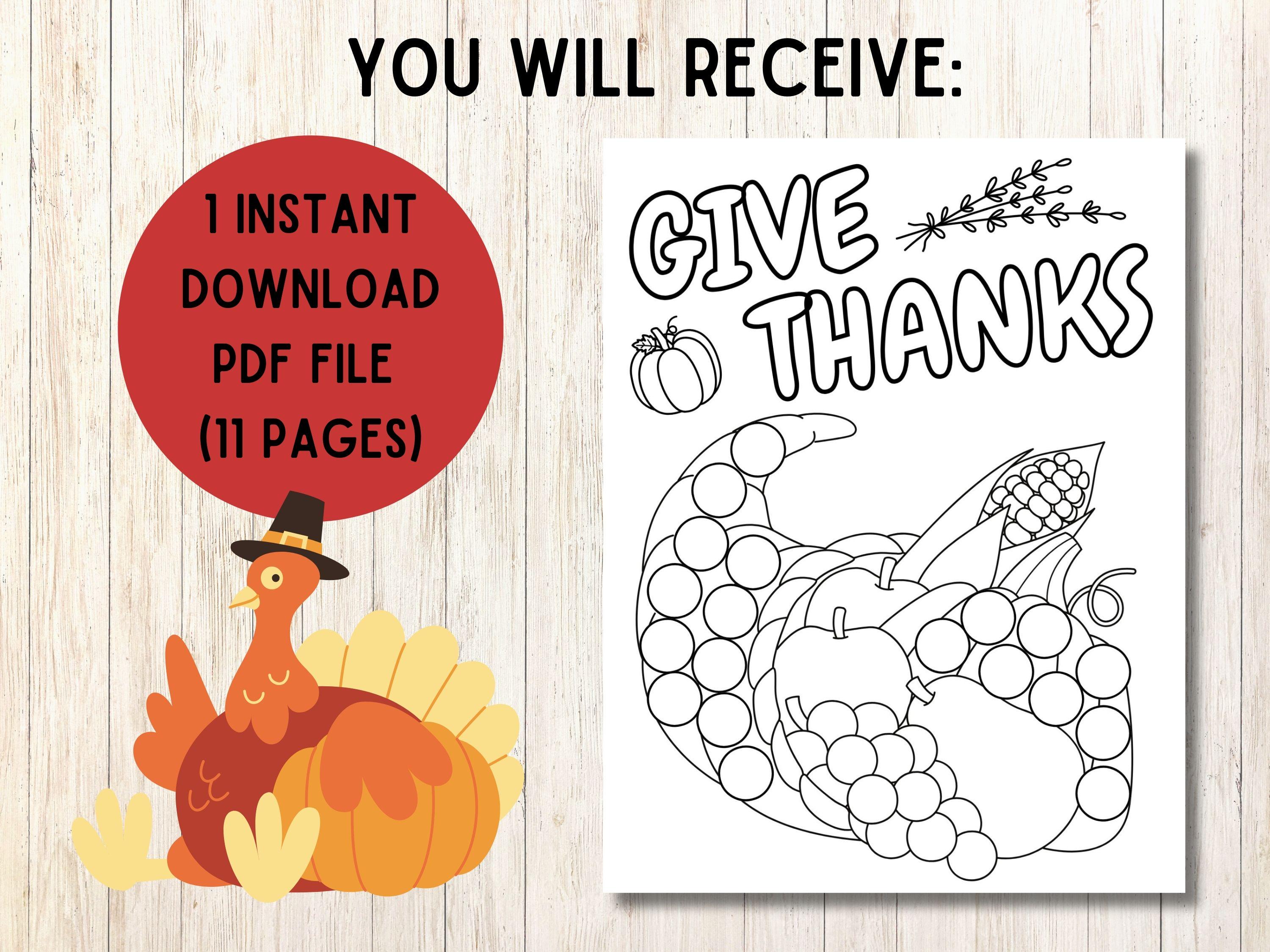 Thanksgiving Dot Marker Pages, Toddler Fine Motor Activity, Montessori ...
