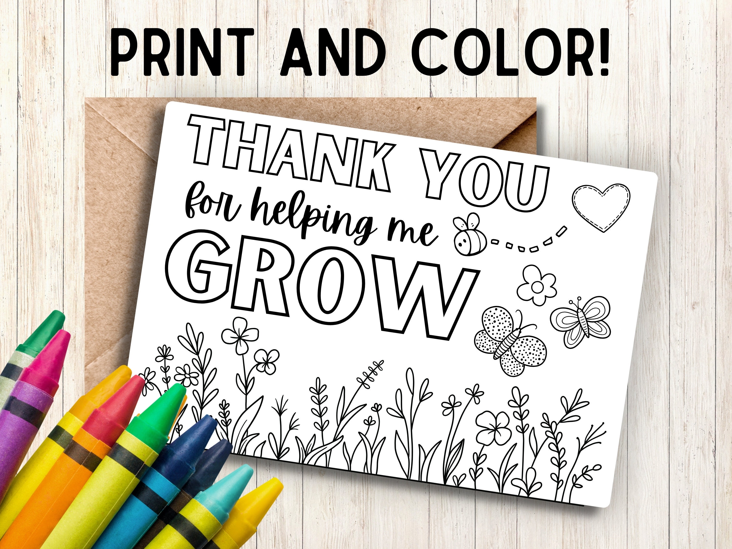 Teacher Appreciation Thank You, Teacher Coloring Card, Coloring Teacher ...