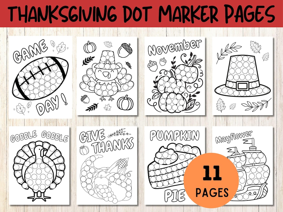 Thanksgiving Dot Marker Pages, Toddler Fine Motor Activity, Montessori ...