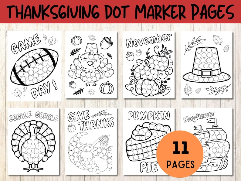 Thanksgiving Dot Marker Pages, Toddler Fine Motor Activity, Montessori ...