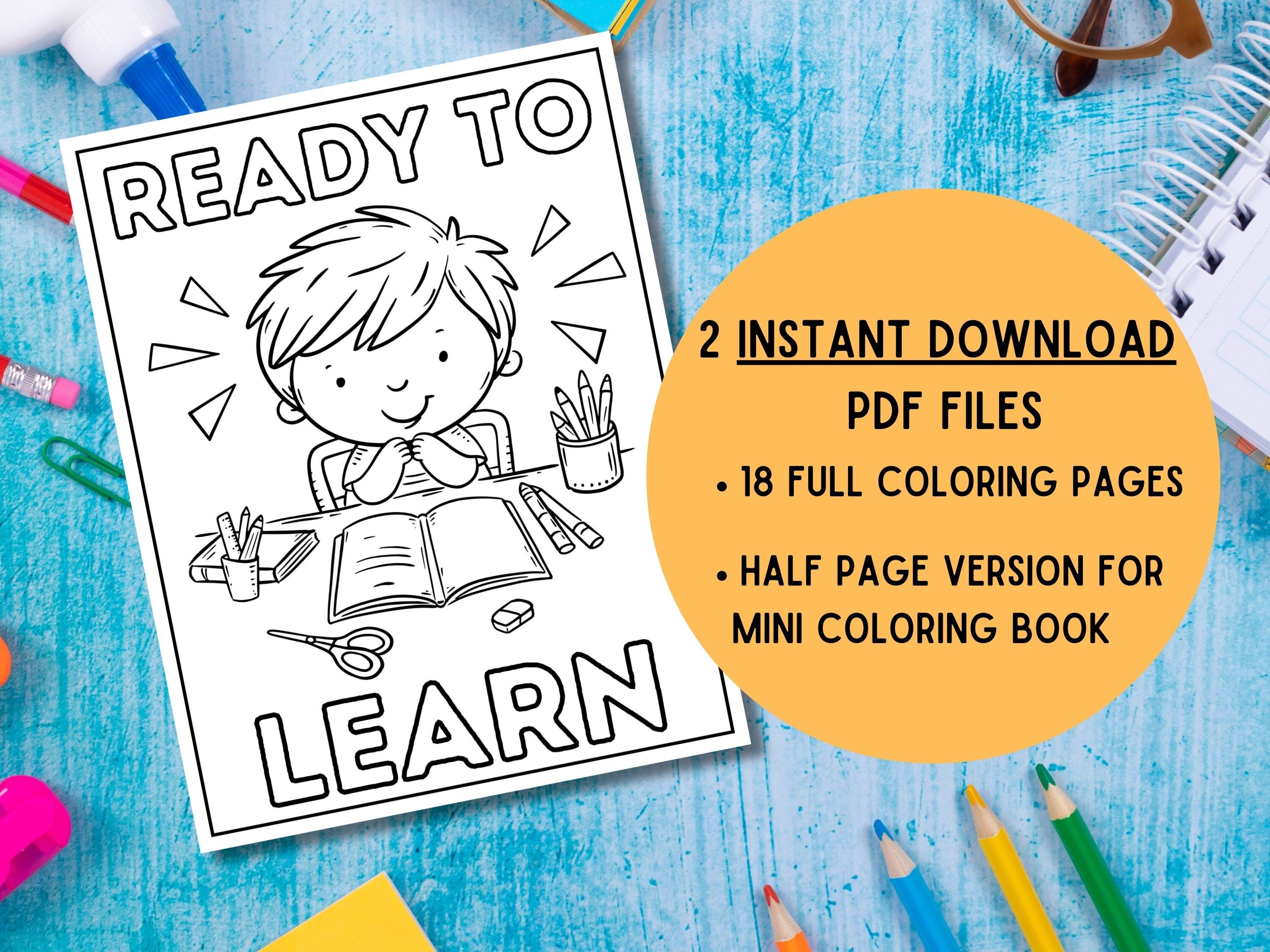 Back to School Coloring Pages, First Day of School Coloring, Student ...