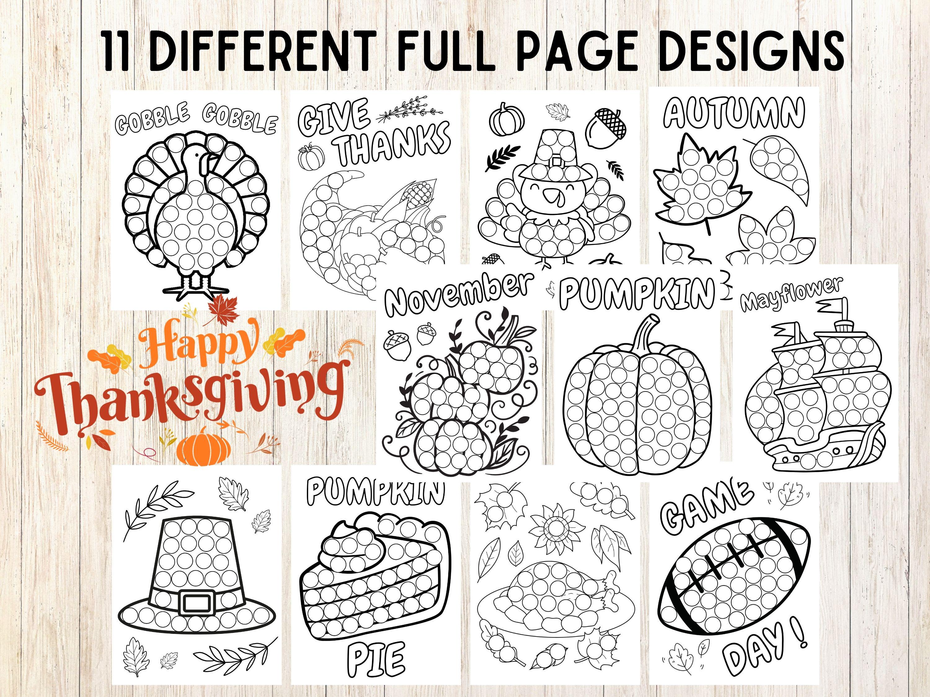 Thanksgiving Dot Marker Pages, Toddler Fine Motor Activity, Montessori ...