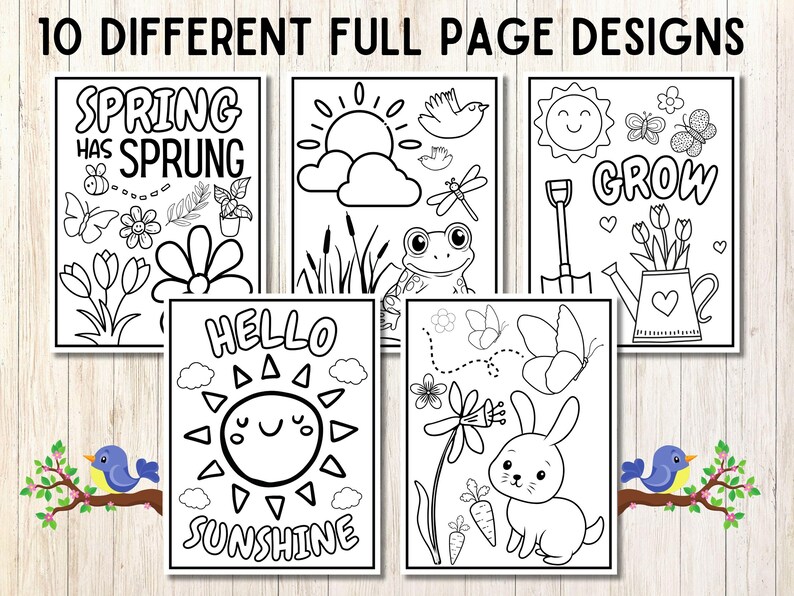 Spring Coloring Pages, Springtime Coloring, Spring Preschool Activity ...