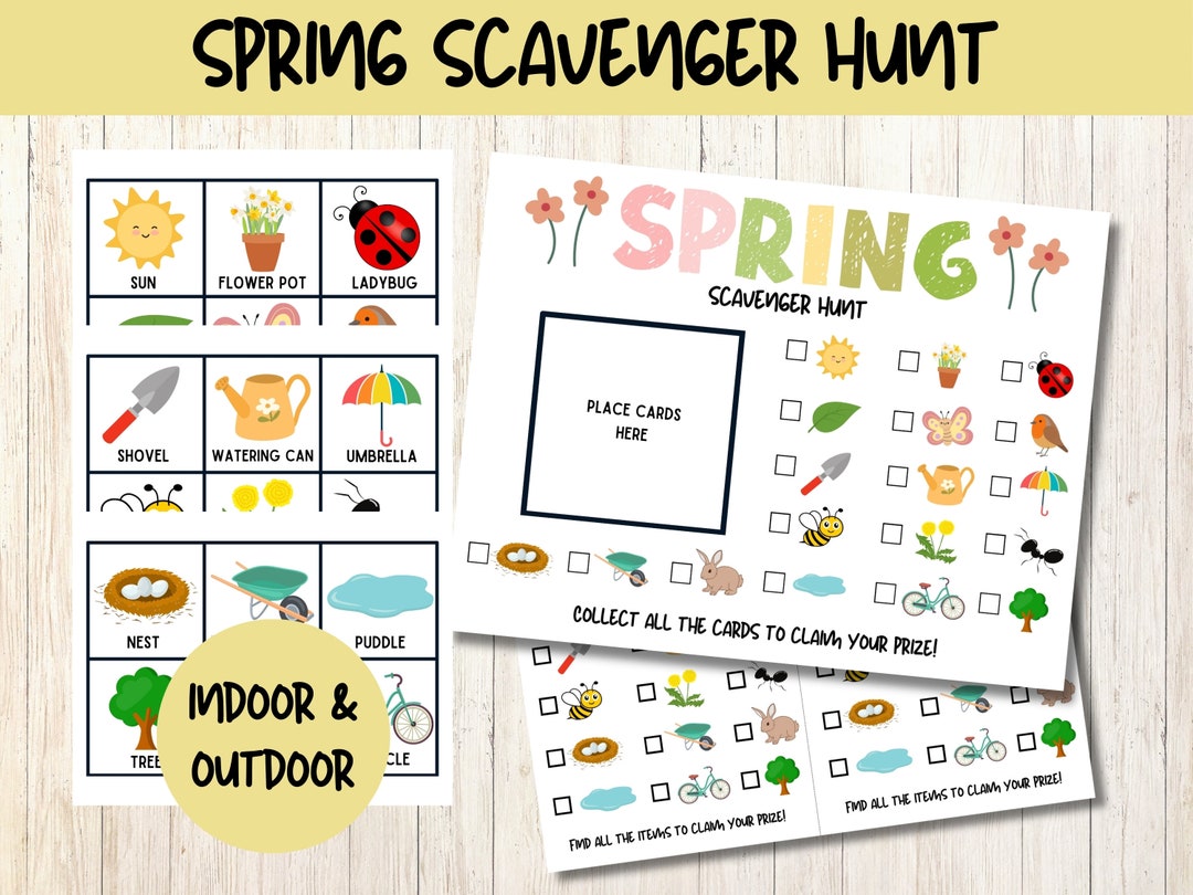 Spring Scavenger Hunt, Indoor Treasure Hunt, Scavenger Hunt Game, Kids ...