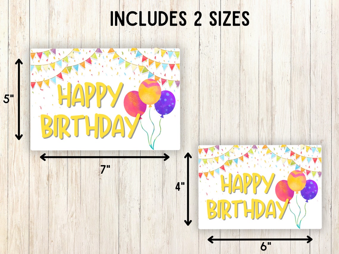 Colorful Birthday Card Printable, Balloon Birthday Card, DIY Birthday ...