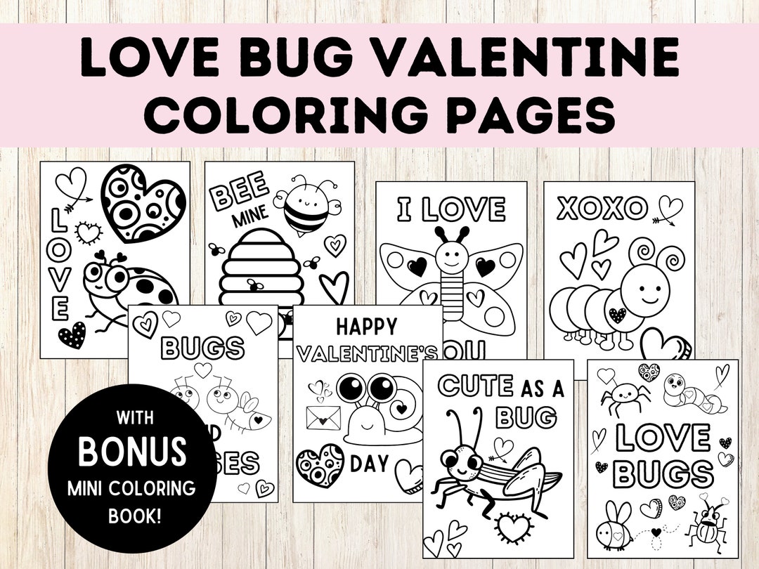 Love Bug Valentine Coloring Pages, Printable Coloring for Kids ...
