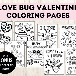 Love Bug Valentine Coloring Pages, Printable Coloring for Kids ...