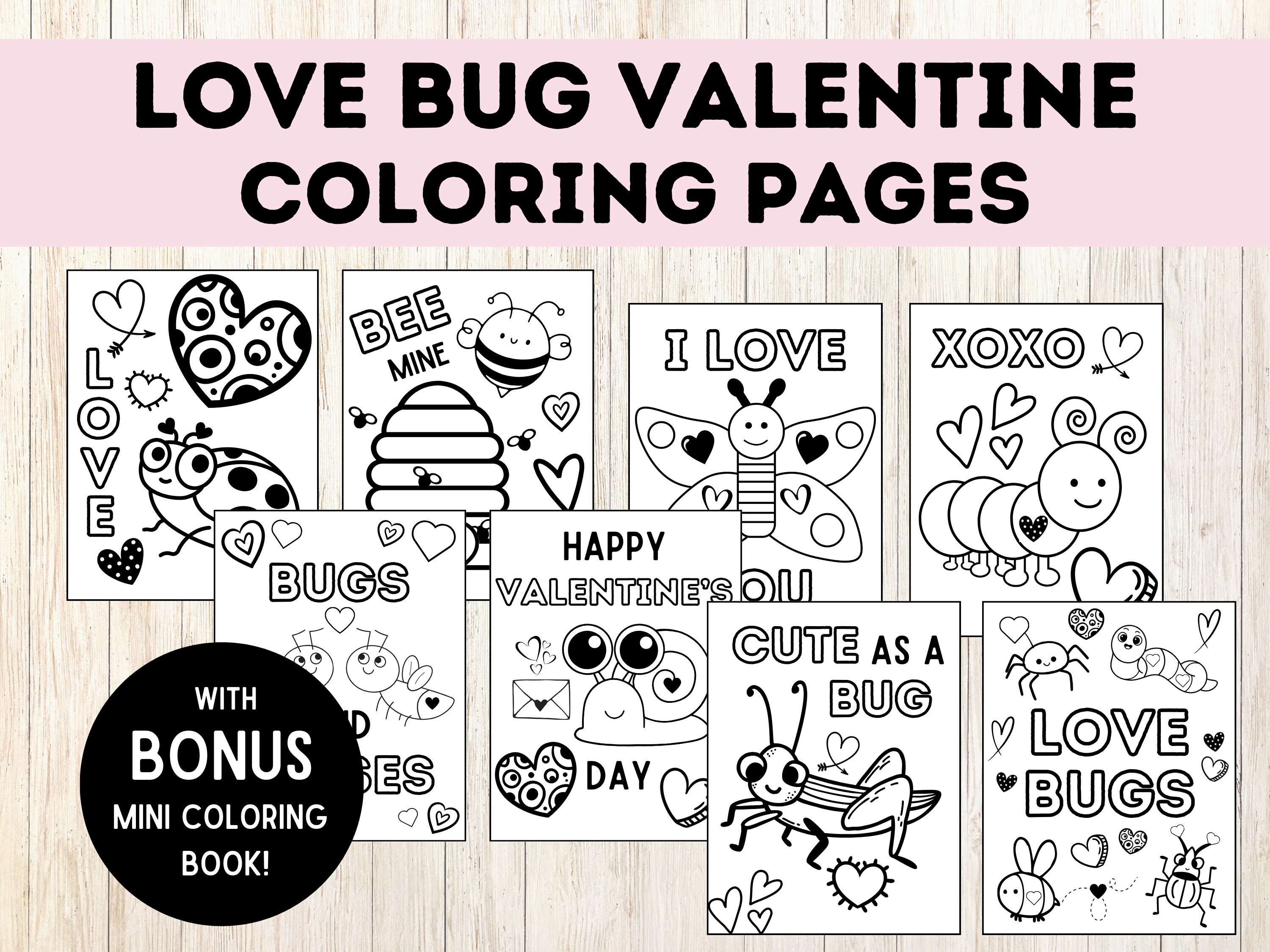 Love Bug Valentine Coloring Pages, Printable Coloring for Kids ...