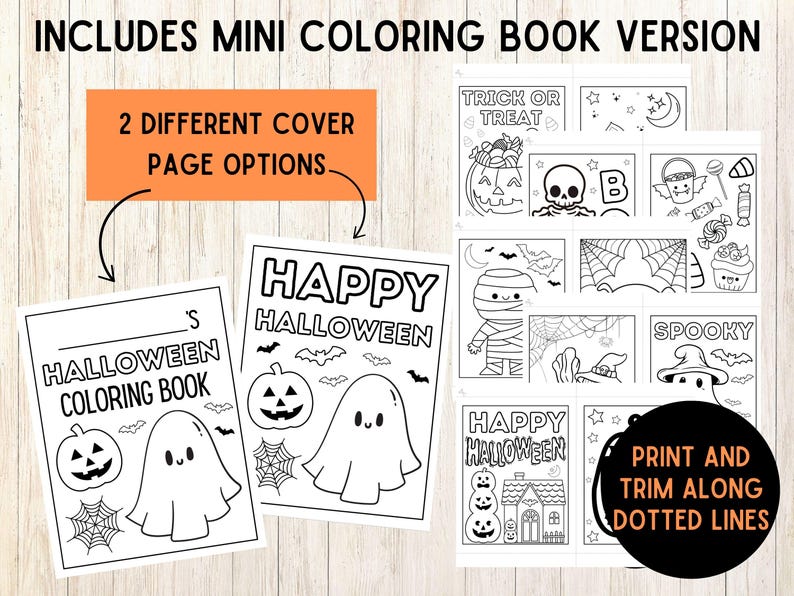 Halloween Coloring Book, Trick or Treat Coloring, October Coloring ...
