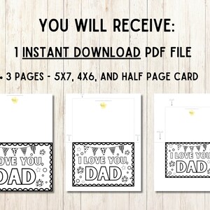 Father's Day Coloring Card, Fathers Day Coloring, Father's Day Activity ...