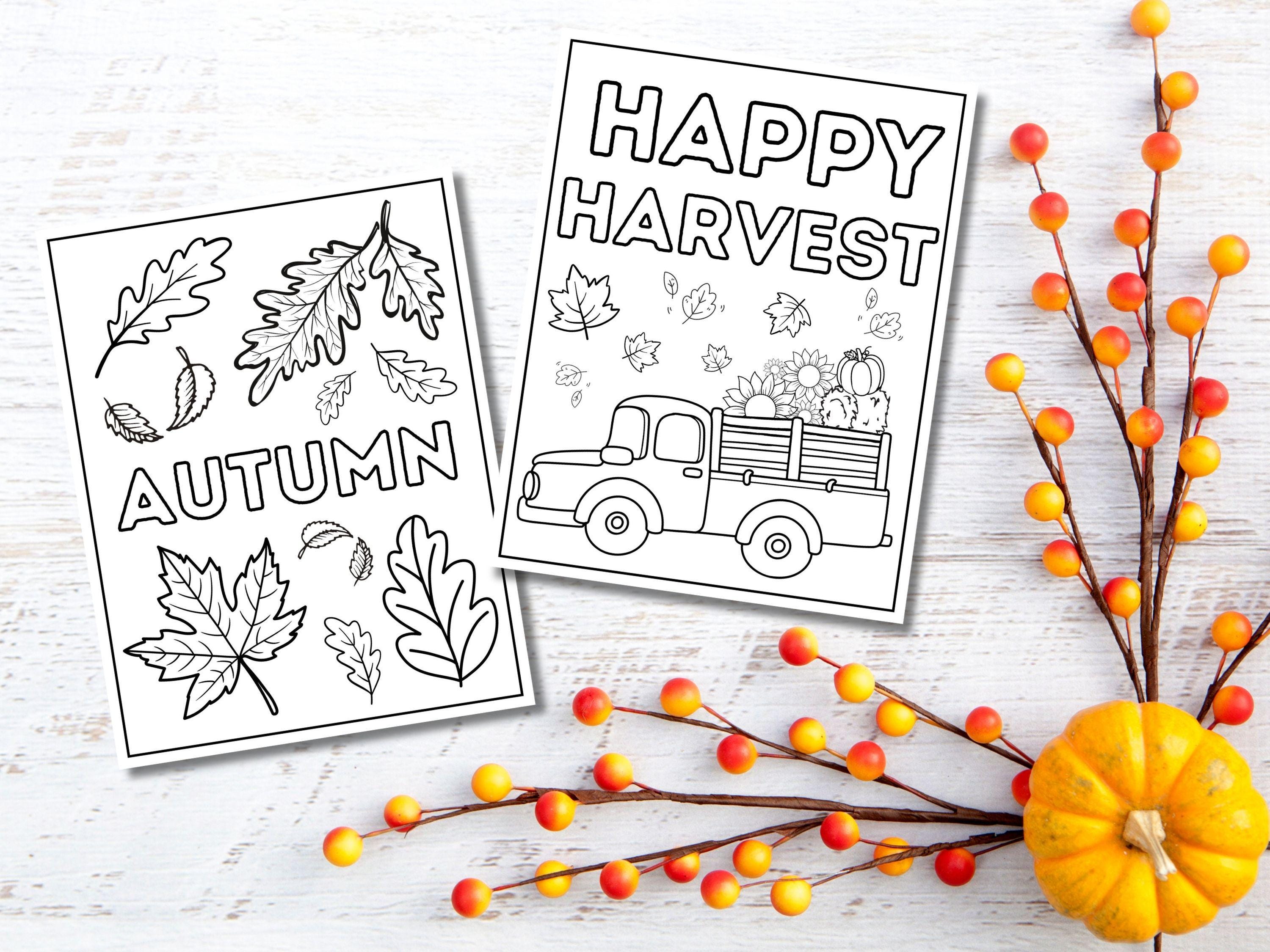 Fall Coloring Book, Autumn Coloring, October Coloring Pages, Seasons ...
