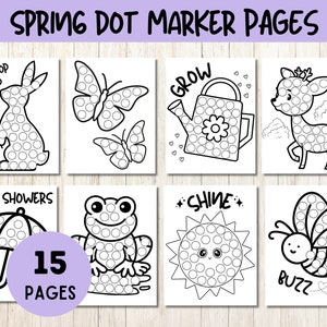 Spring Dot Marker Printable, Spring Coloring, Do a Dot Coloring ...