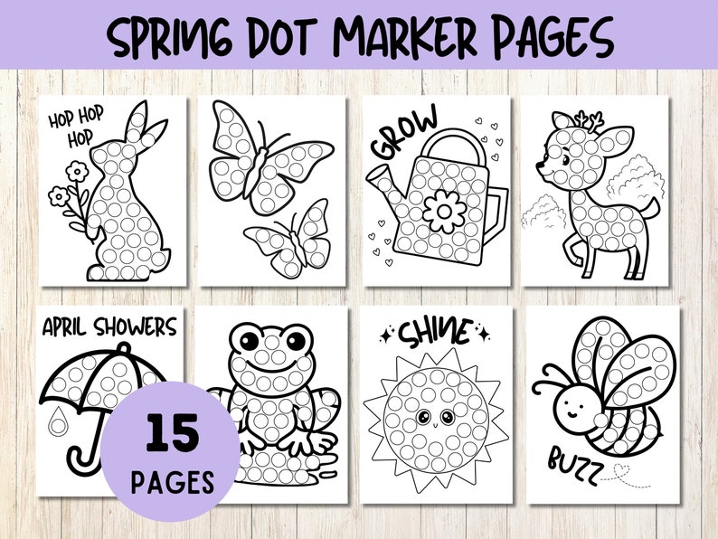 Spring Dot Marker Printable, Spring Coloring, Do a Dot Coloring ...