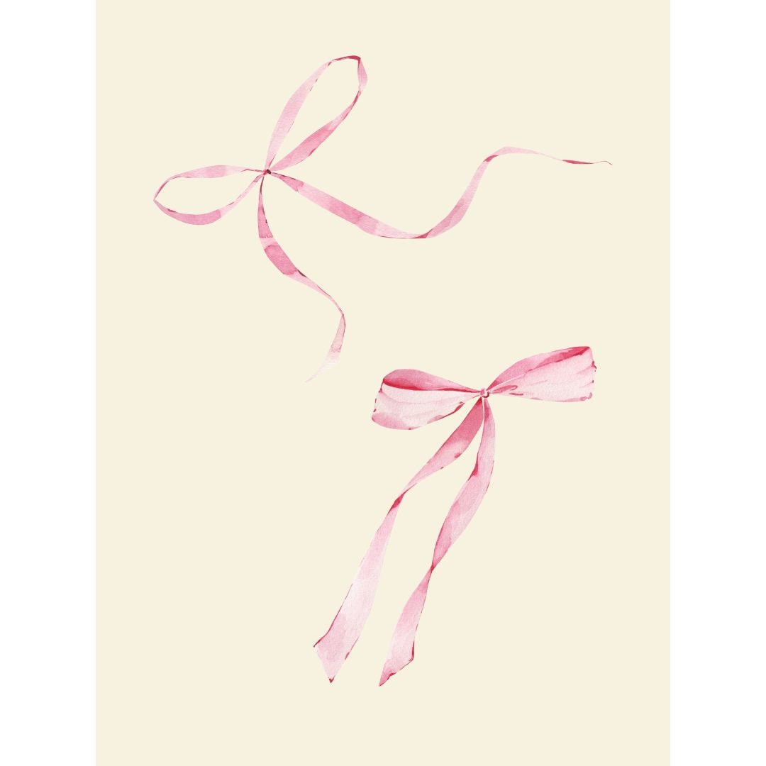 Coquette Duo Pink Bows Digital Wall Art - 18" X 24" Printable - Etsy
