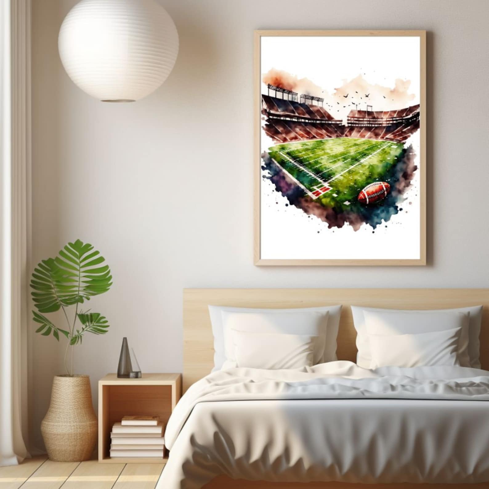 Watercolor Football Field Digital Wall Art - 18x24 Poster Size - Etsy