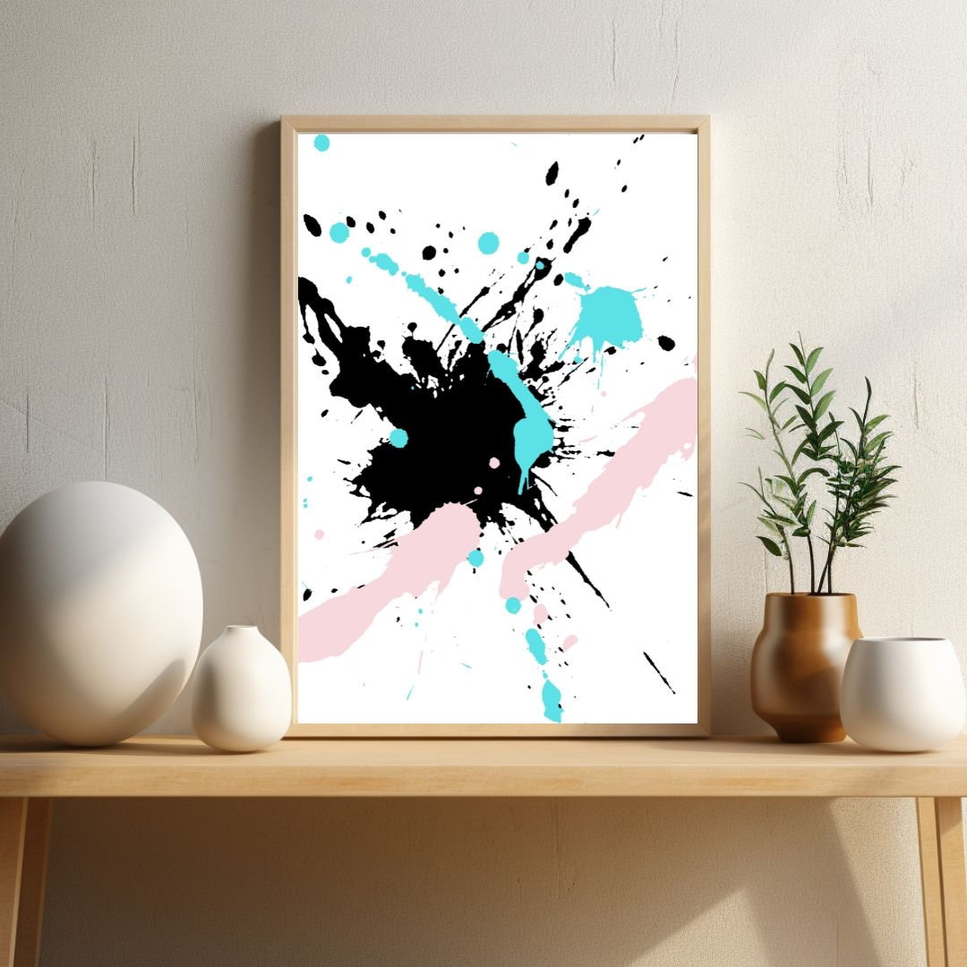 Abstract Paint Splatter Wall Art Prints - Digital Download - Etsy
