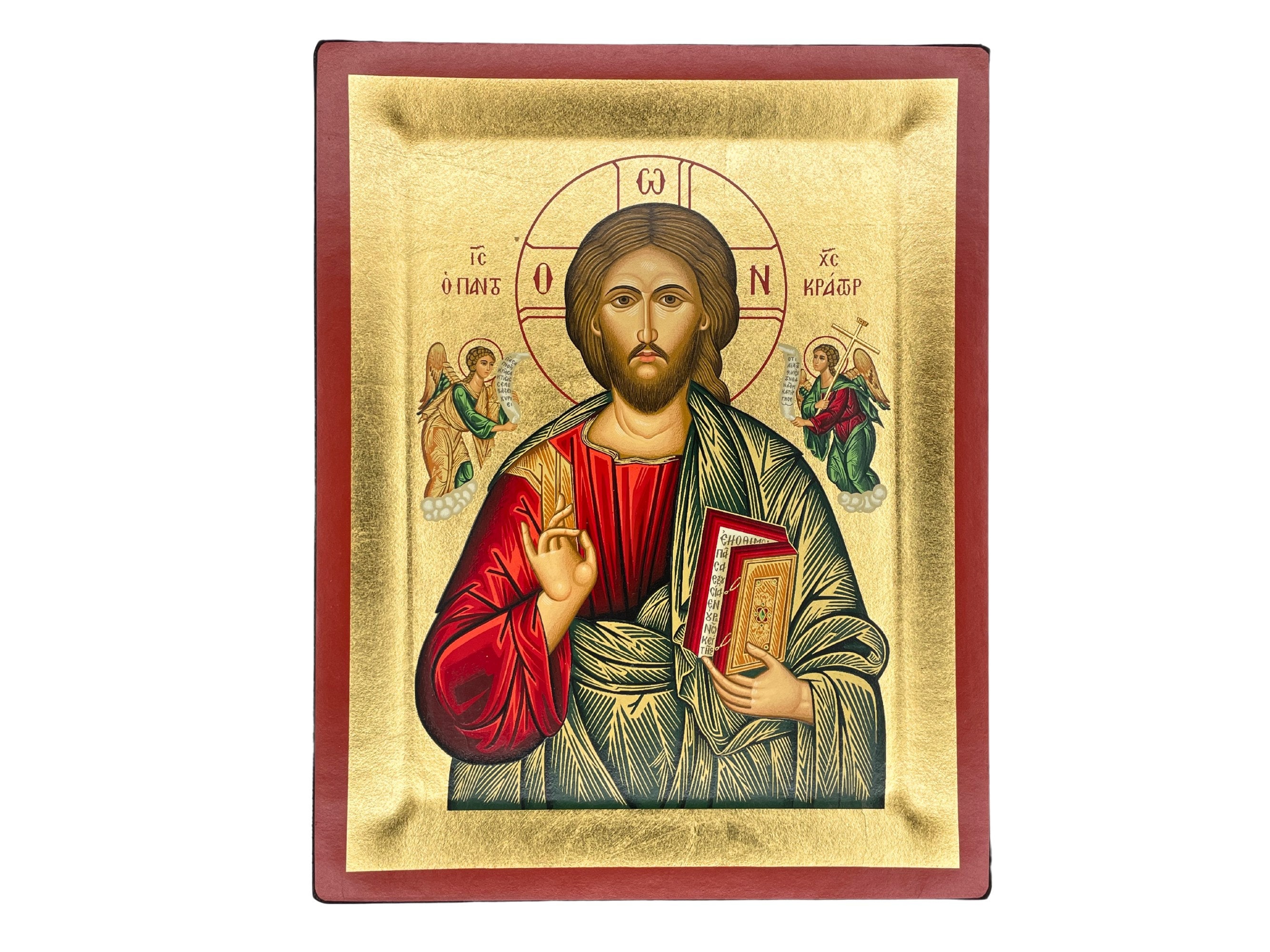 Jesus Christ Pantocrator Icon 7.5 X 5.9 Inch Gold Engraved Wood - Etsy