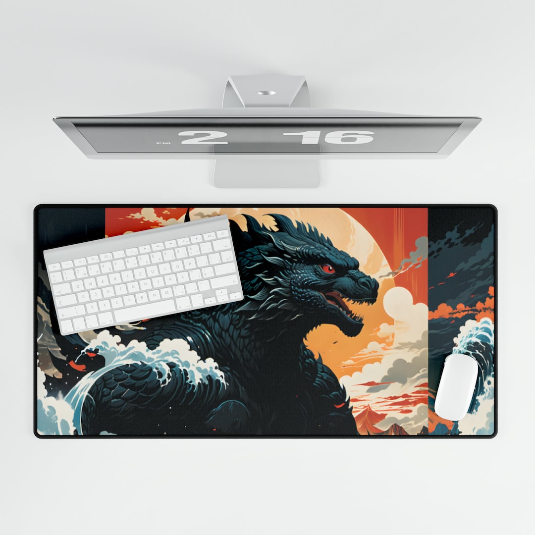 Japanese Godzilla Desk Mat Monsterverse Art Gaming Mousepad Desk ...