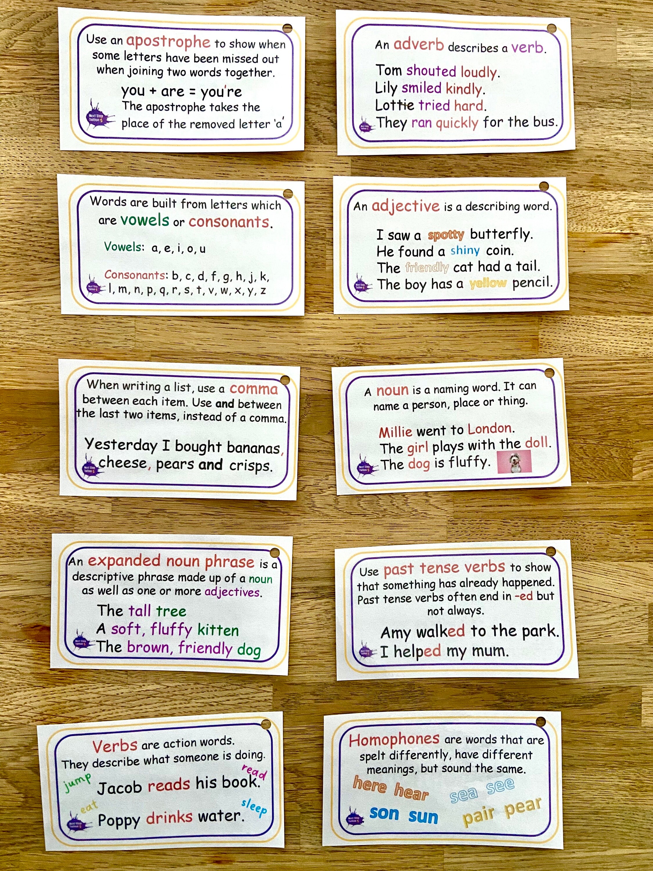 My Little Grammar Flashcards Pack for 6-8 Year Olds - Etsy UK