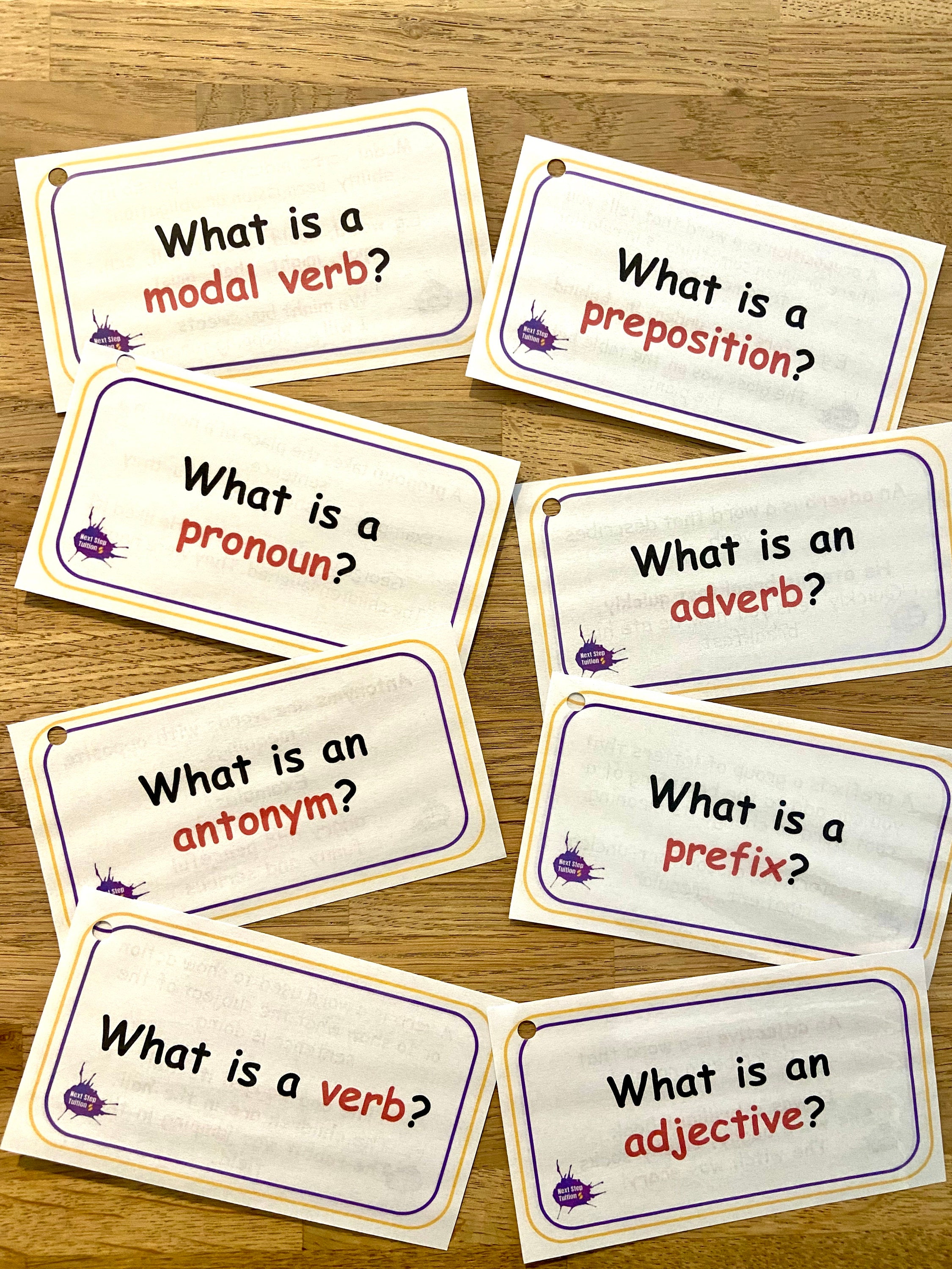 My Little Grammar Flashcards Pack - Etsy