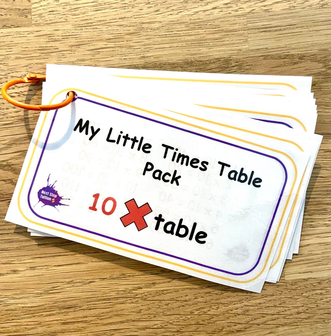 My Little 10 Times Tables Flashcard Pack - Etsy