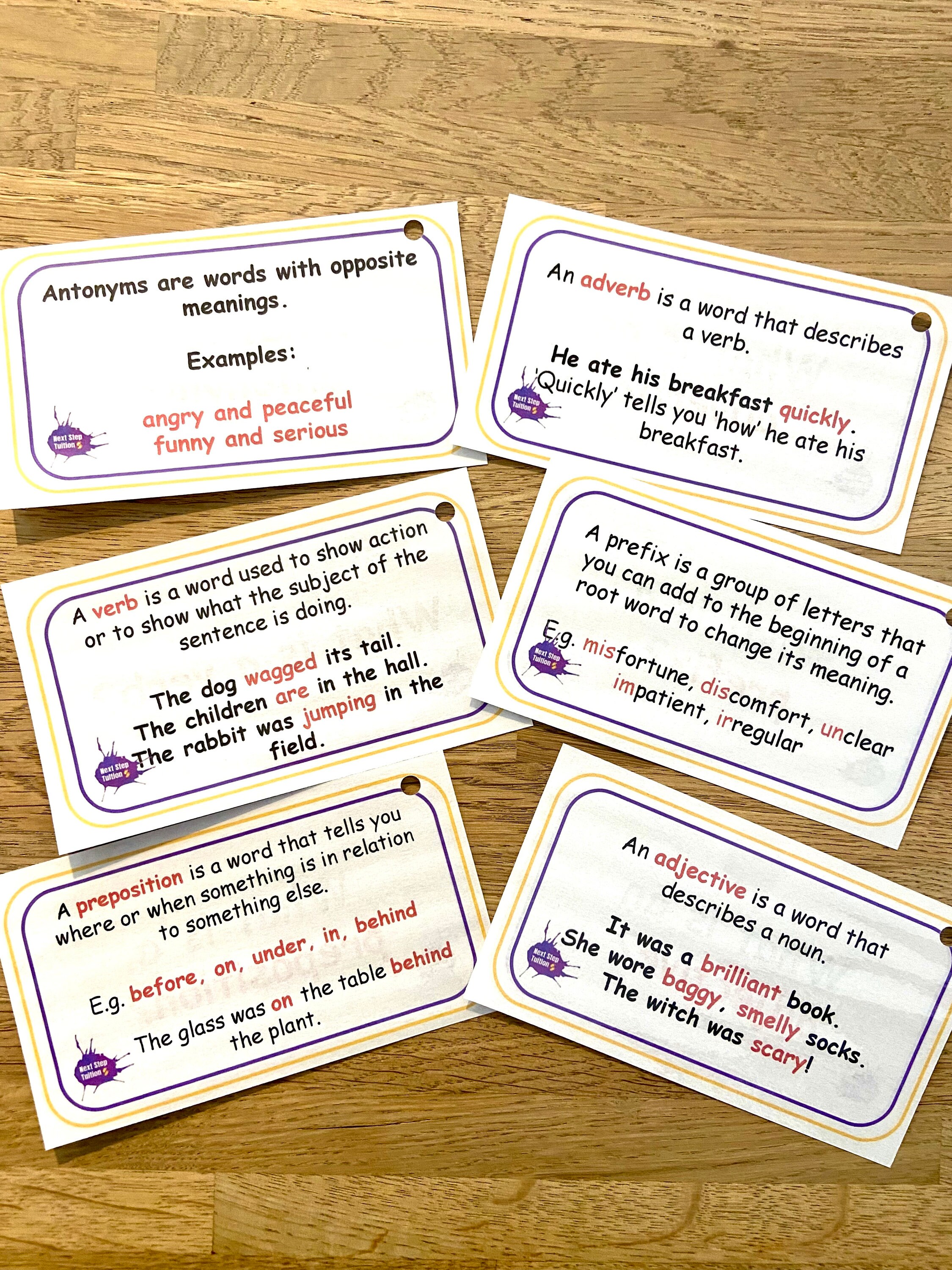 My Little Grammar Flashcards Pack - Etsy