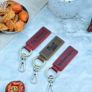 Custom University Logo Leather Keychain - Personalized College Keychain ...
