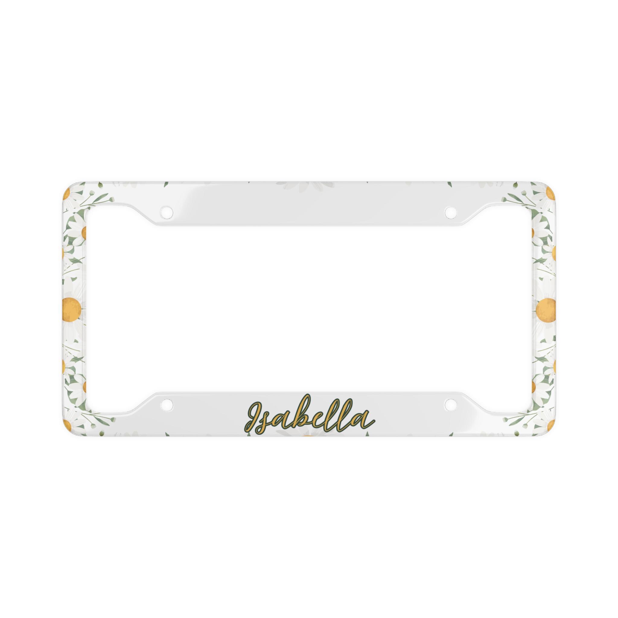 Personalized Monogram License Plate Frame Custom Floral Print Car Tag ...