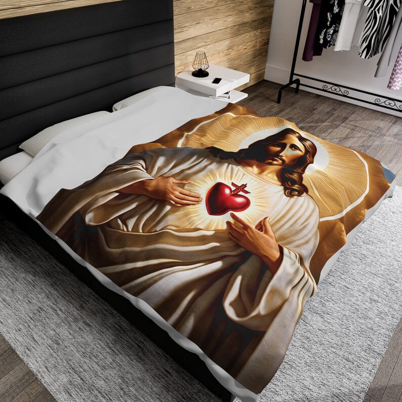 Sacred Heart of Jesus Blanket, Baby Blanket, Jesus Blanket, Girl ...