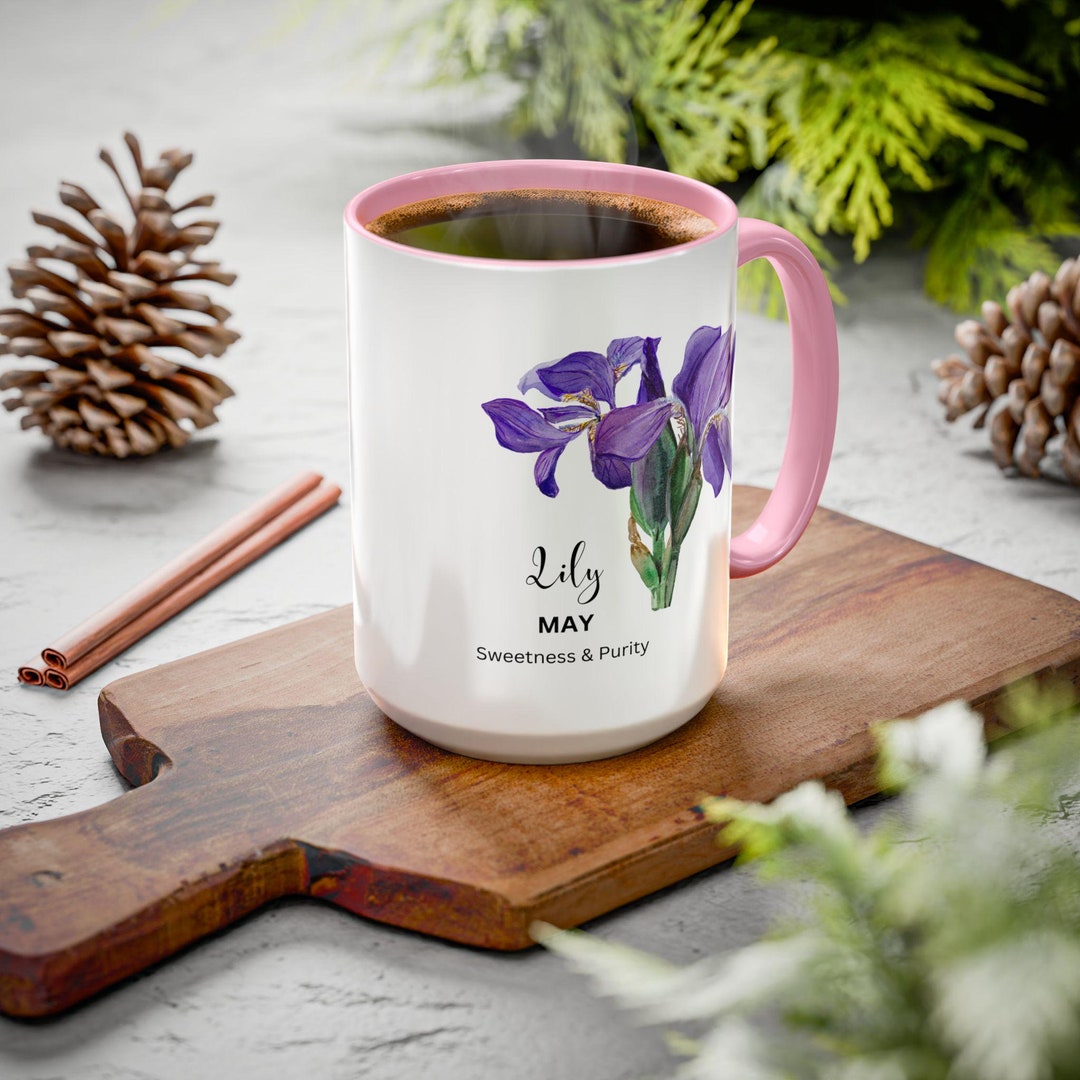 Personalized September Birth Flower Mug: Custom Aster Floral Ceramic ...