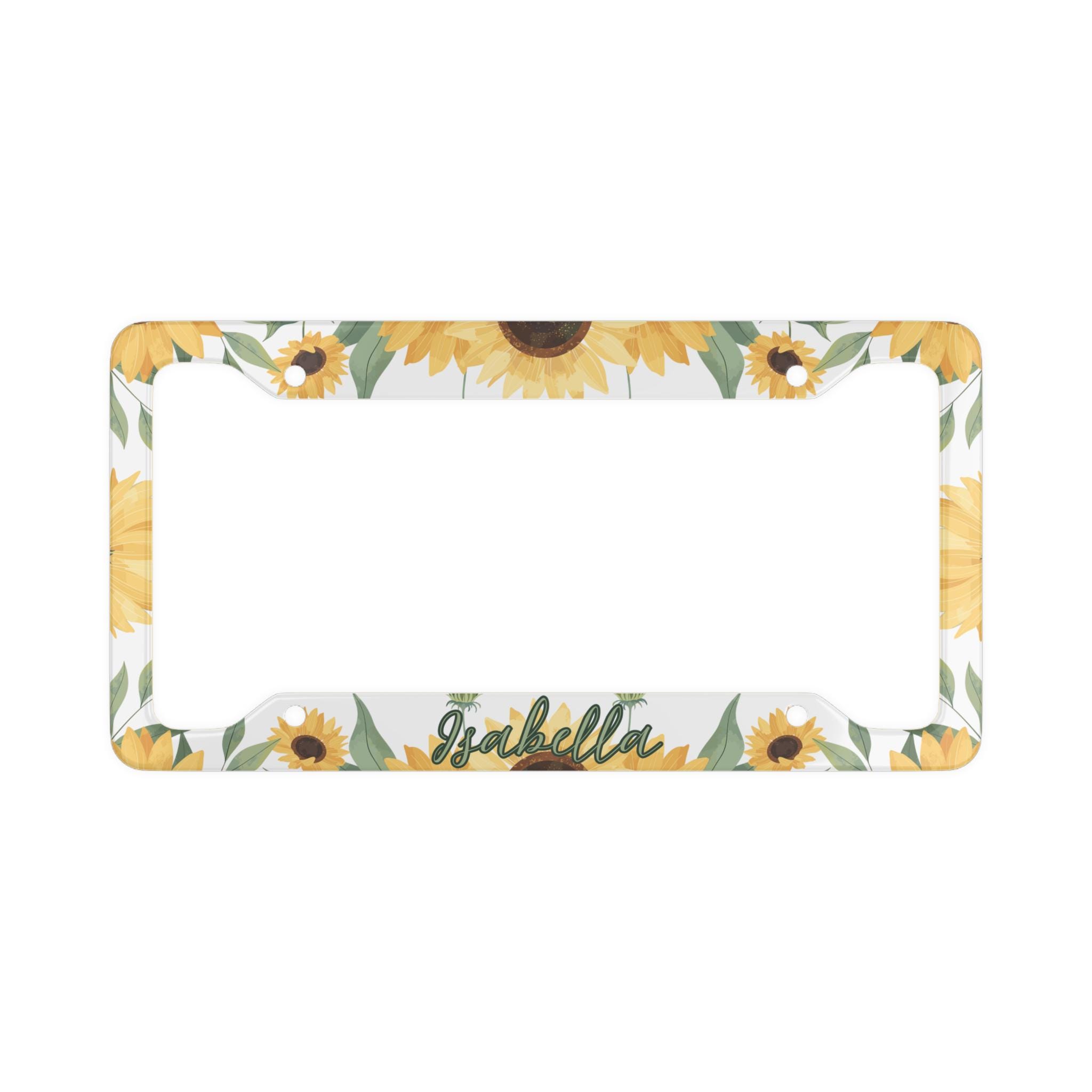 Personalized Monogram License Plate Frame Custom Floral Print Car Tag ...