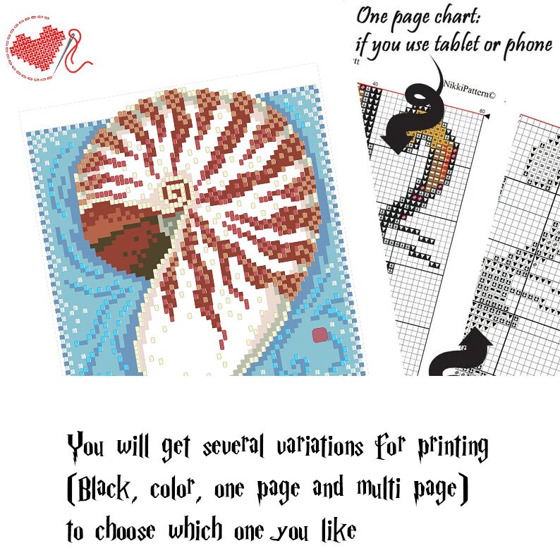 Nautilus Shell Cross Stitch Pattern, Xstitch Chart, PDF Instant ...