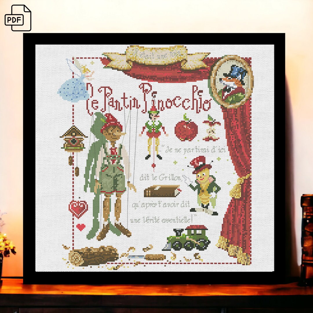 Pinocchio Cross Stitch Pattern, Xstitch Chart, PDF Instant Download ...