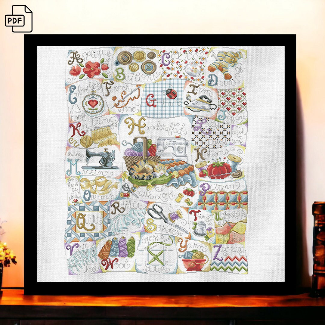 Stitching ABC Cross Stitch Pattern, Xstitch Chart, PDF Instant Download ...