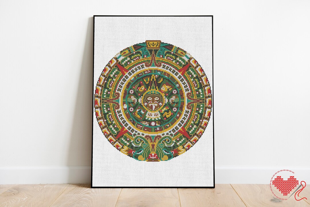 Aztec Calendar Cross Stitch Pattern, Xstitch Chart, PDF Instant ...