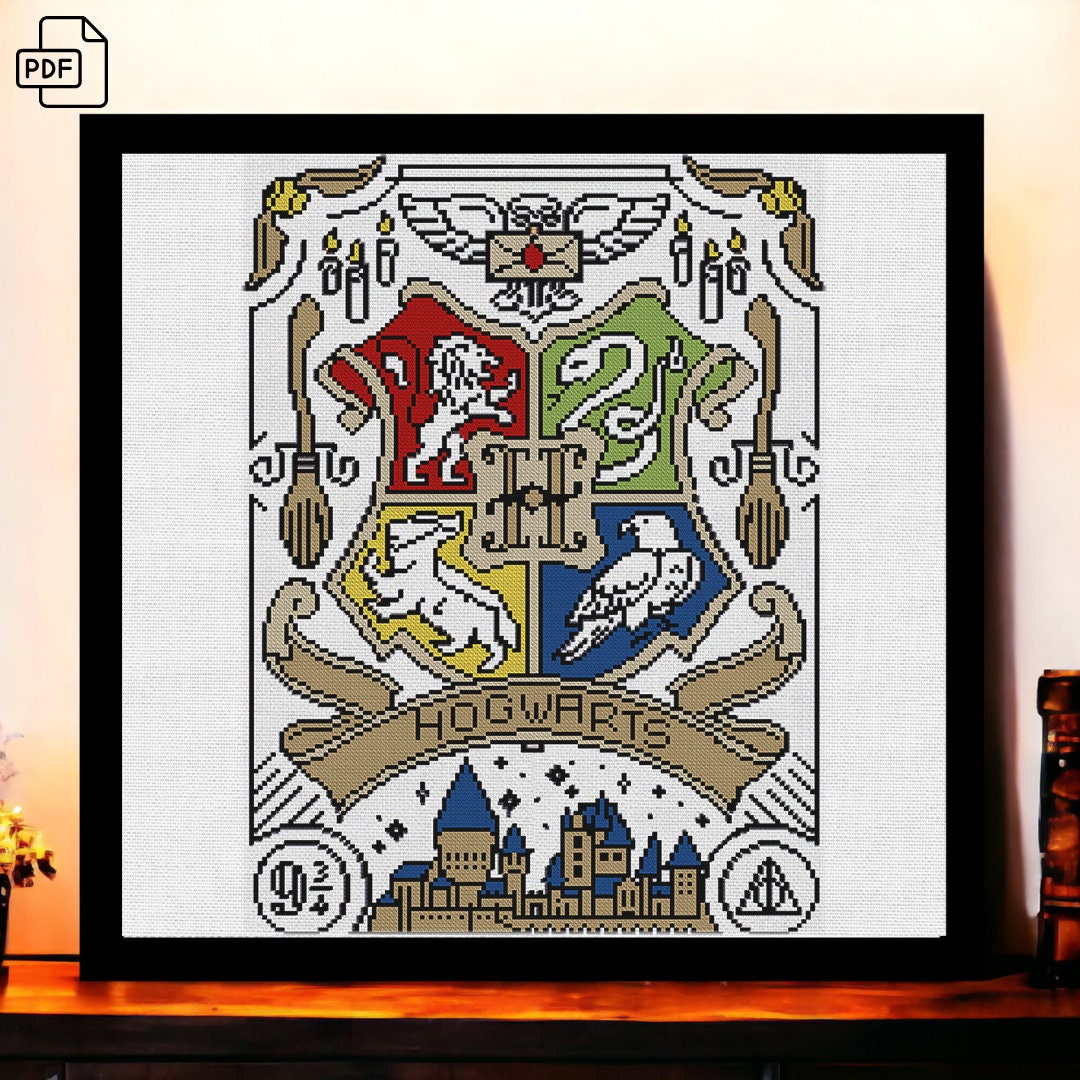 Hogwarts Crest Cross Stitch Pattern, Xstitch Chart, PDF Instant ...