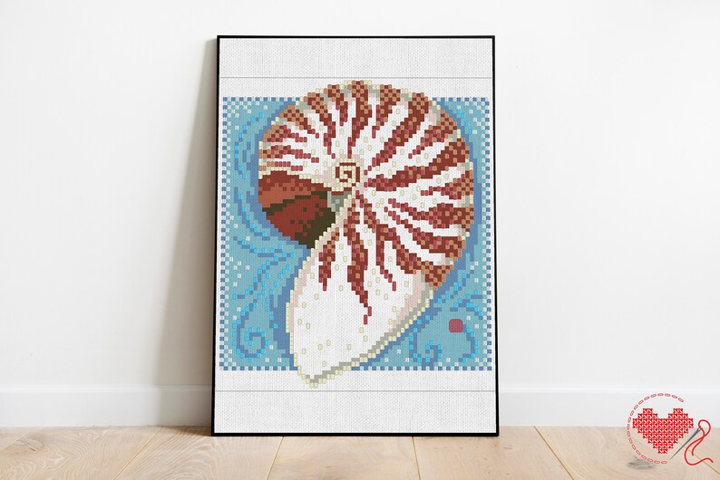 Nautilus Shell Cross Stitch Pattern, Xstitch Chart, PDF Instant ...