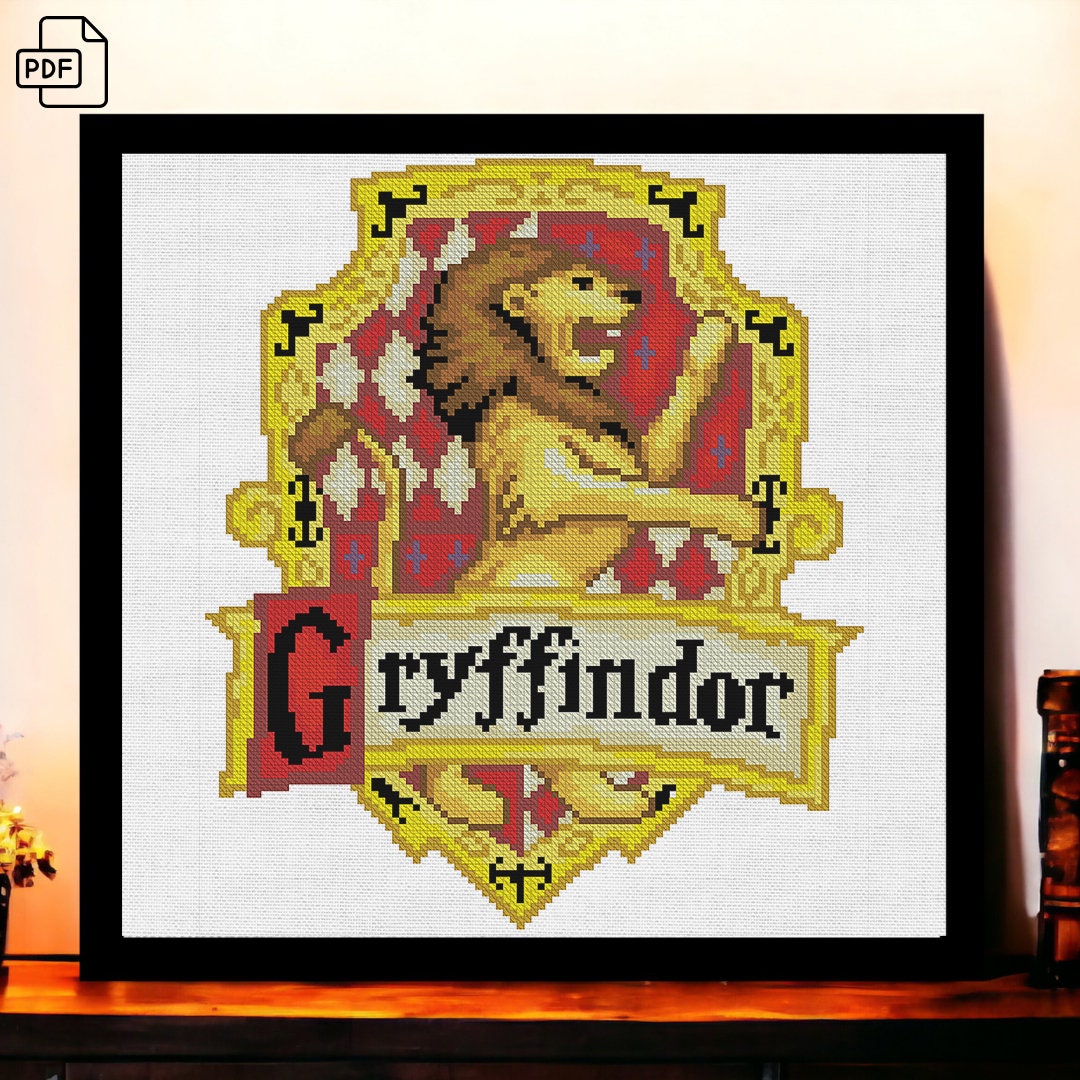Gryffindor Crest Cross Stitch Pattern, Xstitch Chart, PDF Instant ...
