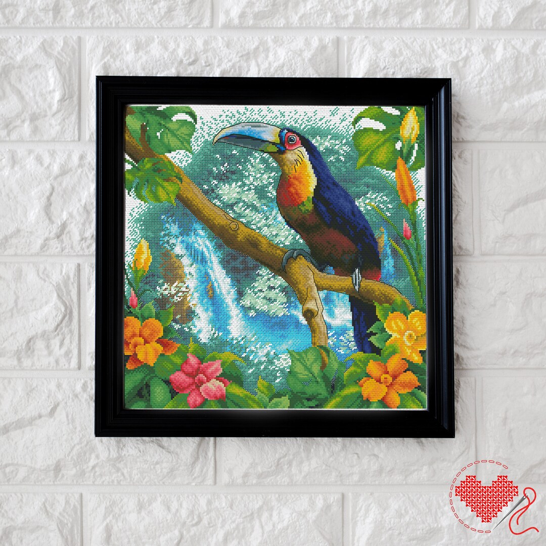Amazon Forest Toucan Bird Cross Stitch Pattern, Xstitch Chart, PDF ...