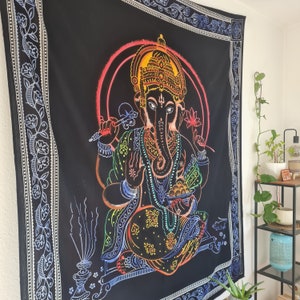 Wall Cloth Lord Ganesha Black 200 X 220 Cm - Etsy