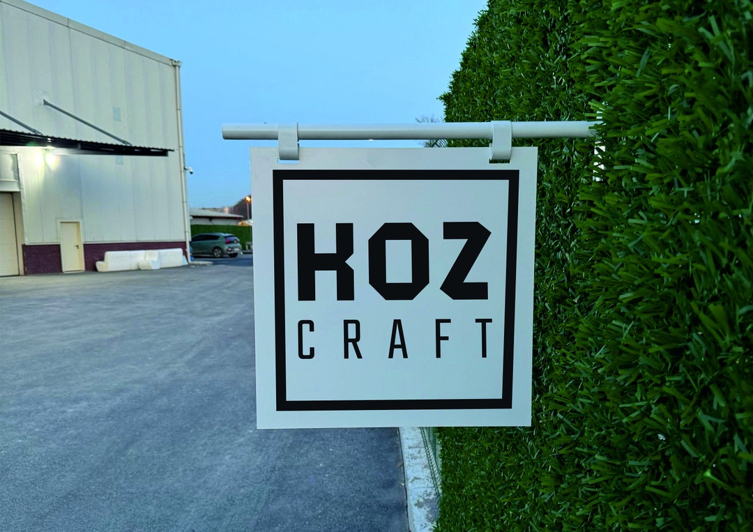 Custom Metal Logo Sign – Double Sided Wall Sign for Storefronts ...