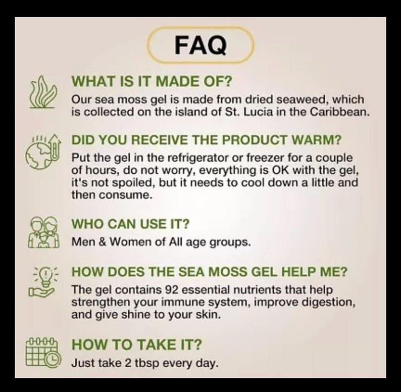 Strawberry Sea Moss Gel-organic No Sugar Added Wildcrafted | Immune ...