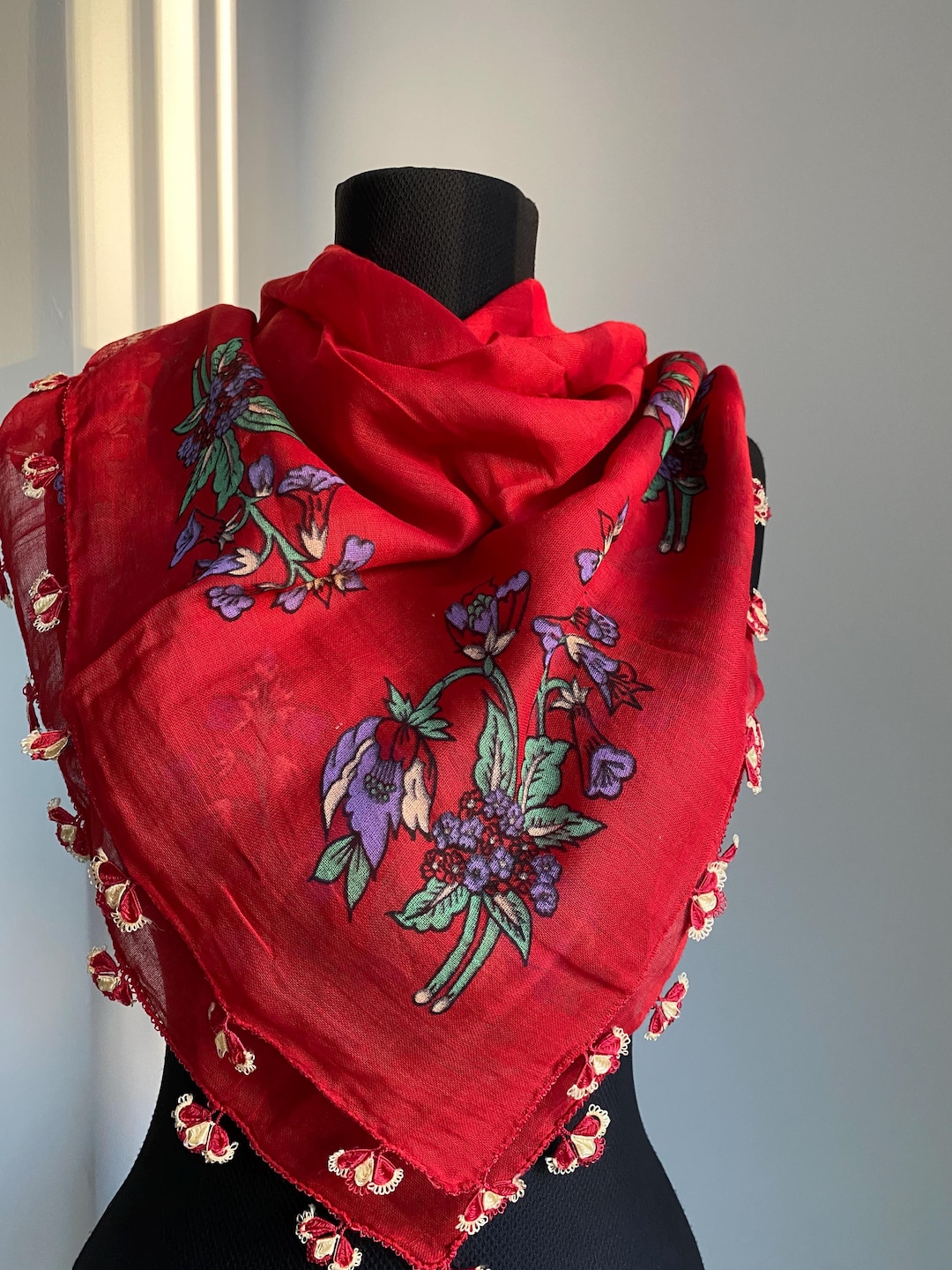 Vintage Traditional Turkish Scarf, Cotton Turkish Scarf, Scarf With ...