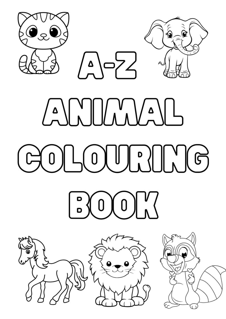 Alphabet A-Z Animal Colouring Book for Children/home Education/early ...