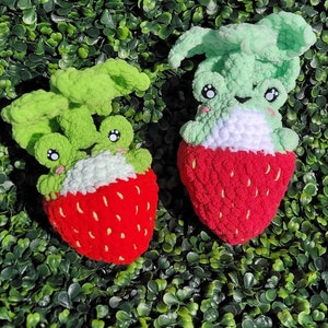 Fae the Strawberry Frog Crochet Pattern - Etsy